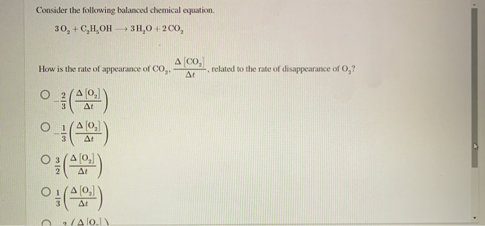 Solved Consider the following balanced chemical equation. | Chegg.com Solved Consider the following balanced chemical equation. | Chegg.com