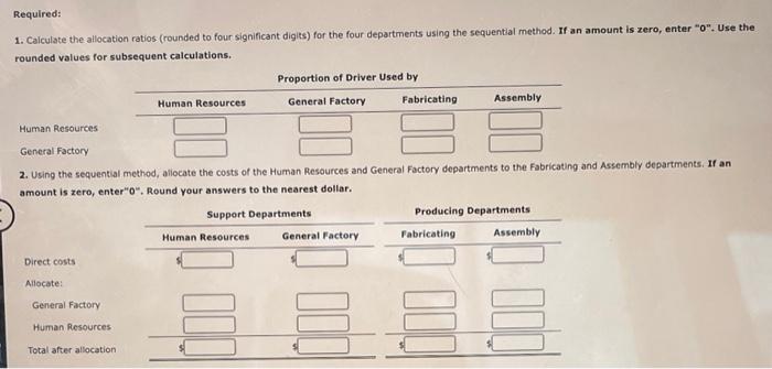 Solved Sequential (Step) Method of Support Department Cast | Chegg.com