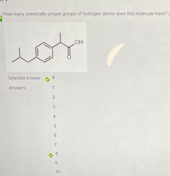 Solved How can you find chemically unique groups of hydrogen | Chegg.com