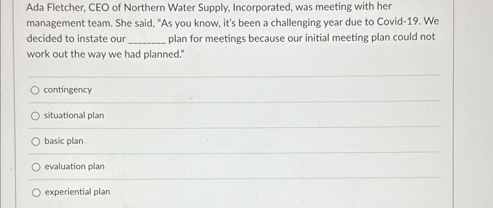 Solved Ada Fletcher, CEO of Northern Water Supply, | Chegg.com Solved Ada Fletcher, CEO of Northern Water Supply, | Chegg.com
