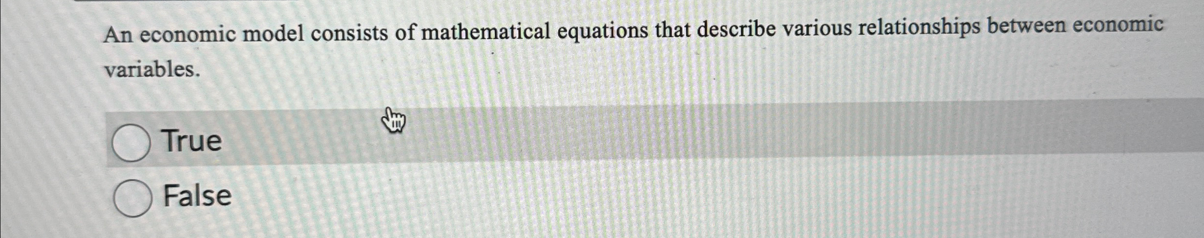 Solved An economic model consists of mathematical equations | Chegg.com
