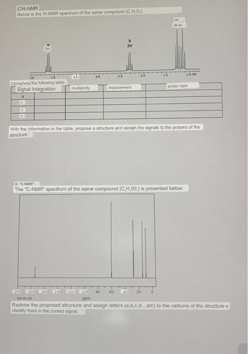 Solved ILH-NMR exercises A Number of signals integration and | Chegg.com