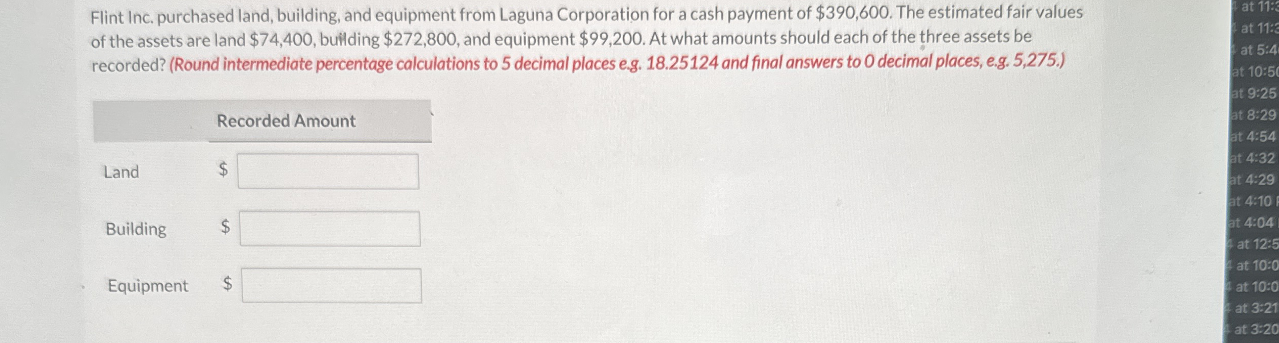 Solved Flint Inc. purchased land, building, and equipment | Chegg.com