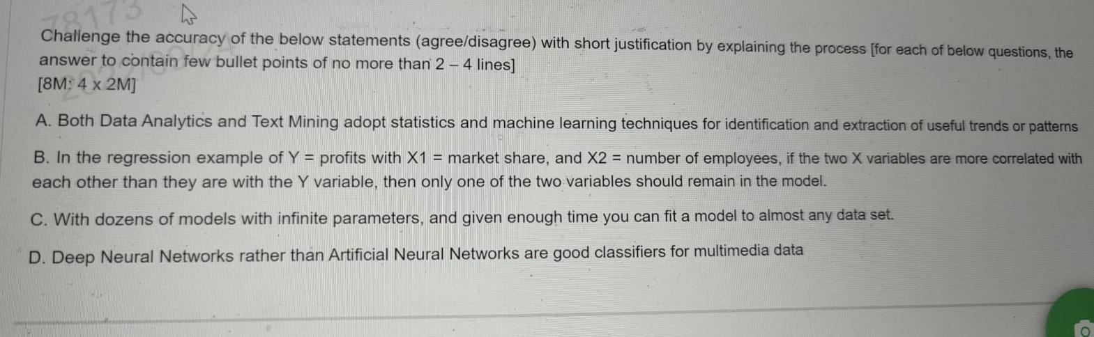Solved Chalienge the accuracy of the below statements | Chegg.com