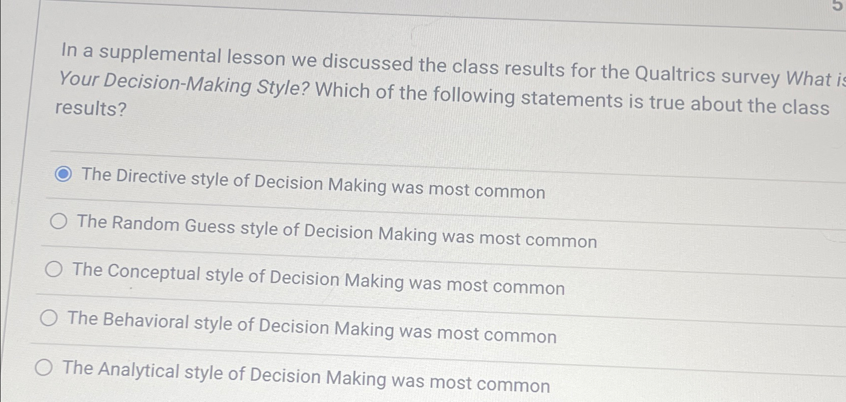 Solved In a supplemental lesson we discussed the class | Chegg.com
