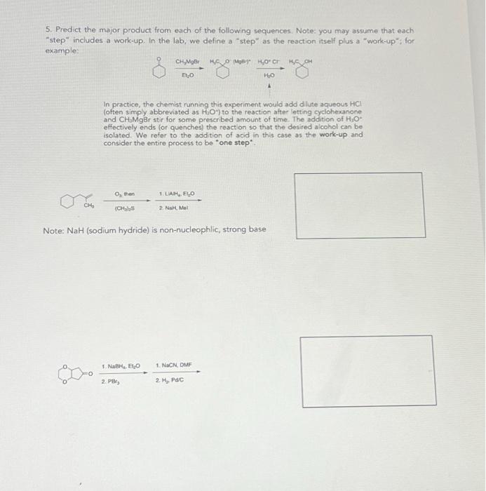 Solved 5. Predict the major product from each of the | Chegg.com