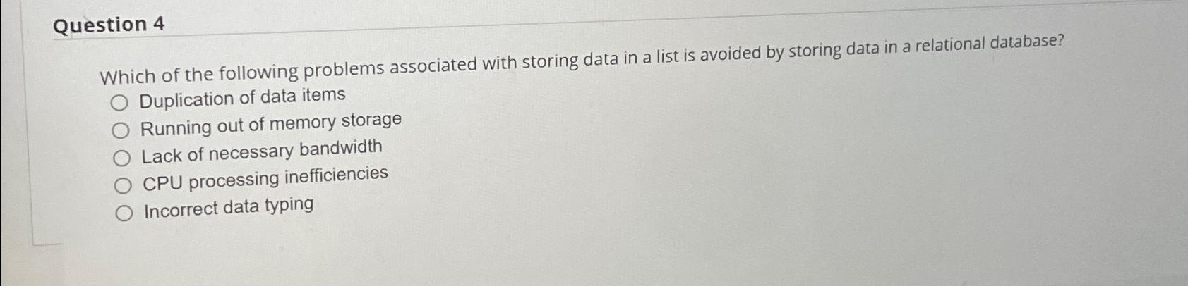 Solved Question 4Which of the following problems associated | Chegg.com