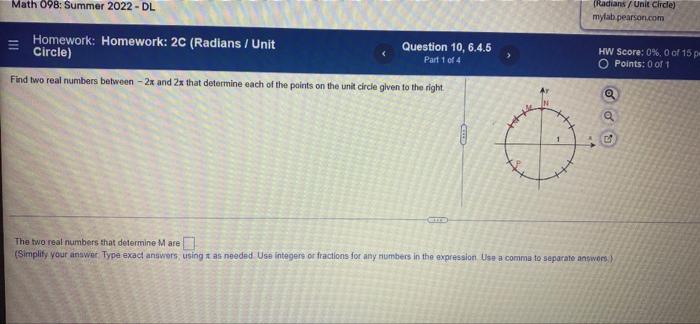 Solved Math 098: Summer 2022-DL Question 10, 6.4.5 Homework: | Chegg.com