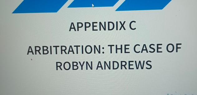 Solved Appendix C Arbitration The Case Of Robyn