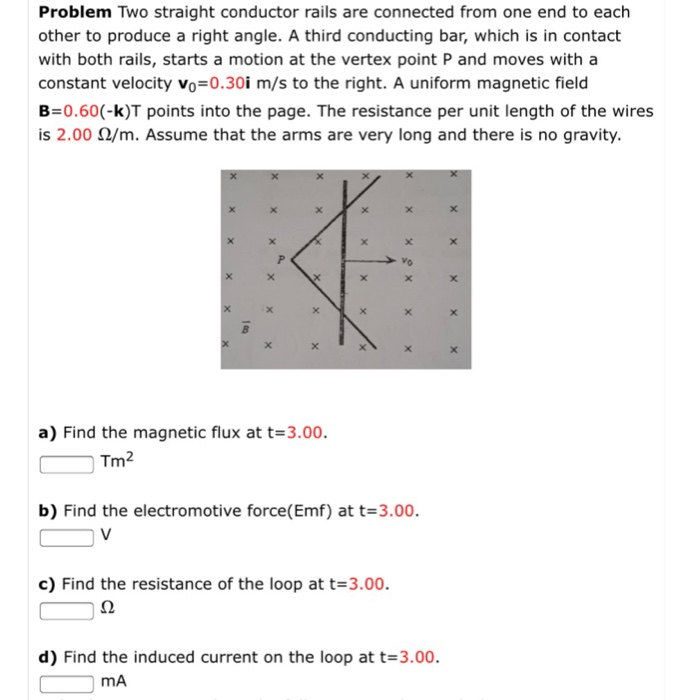 Solved Problem Two straight conductor rails are connected | Chegg.com