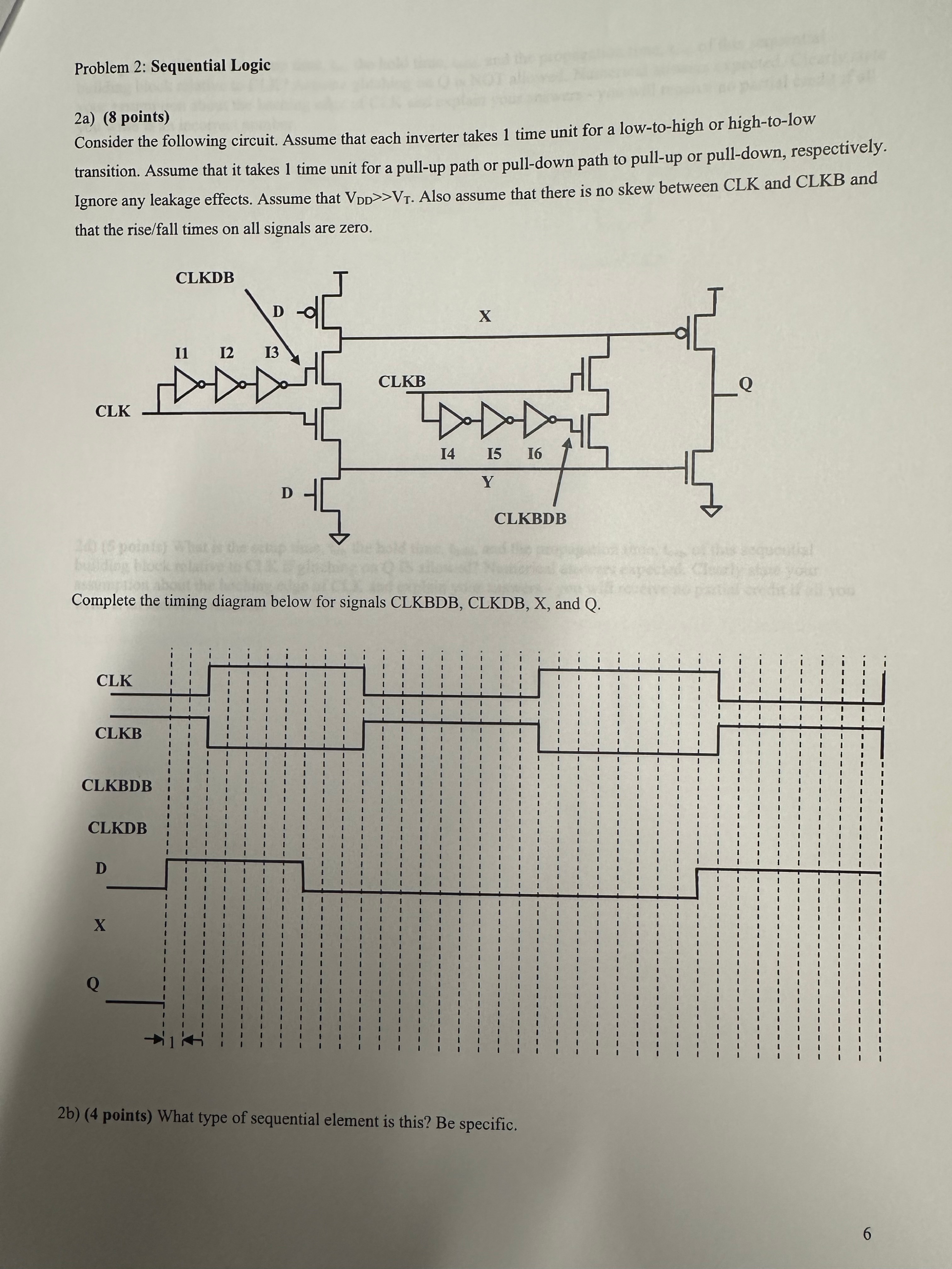 VLSI - ﻿Problem 2: Sequential Logic2a | Chegg.com