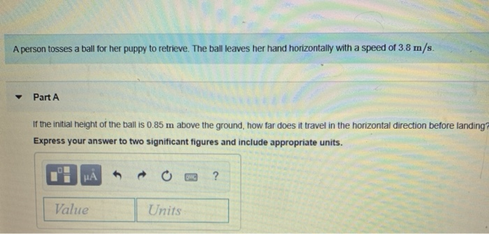 Solved A person tosses a ball for her puppy to retrieve. The | Chegg.com