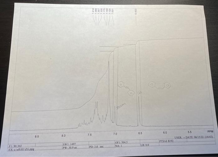 Solved This NMR represents the mixture of cis and trans | Chegg.com