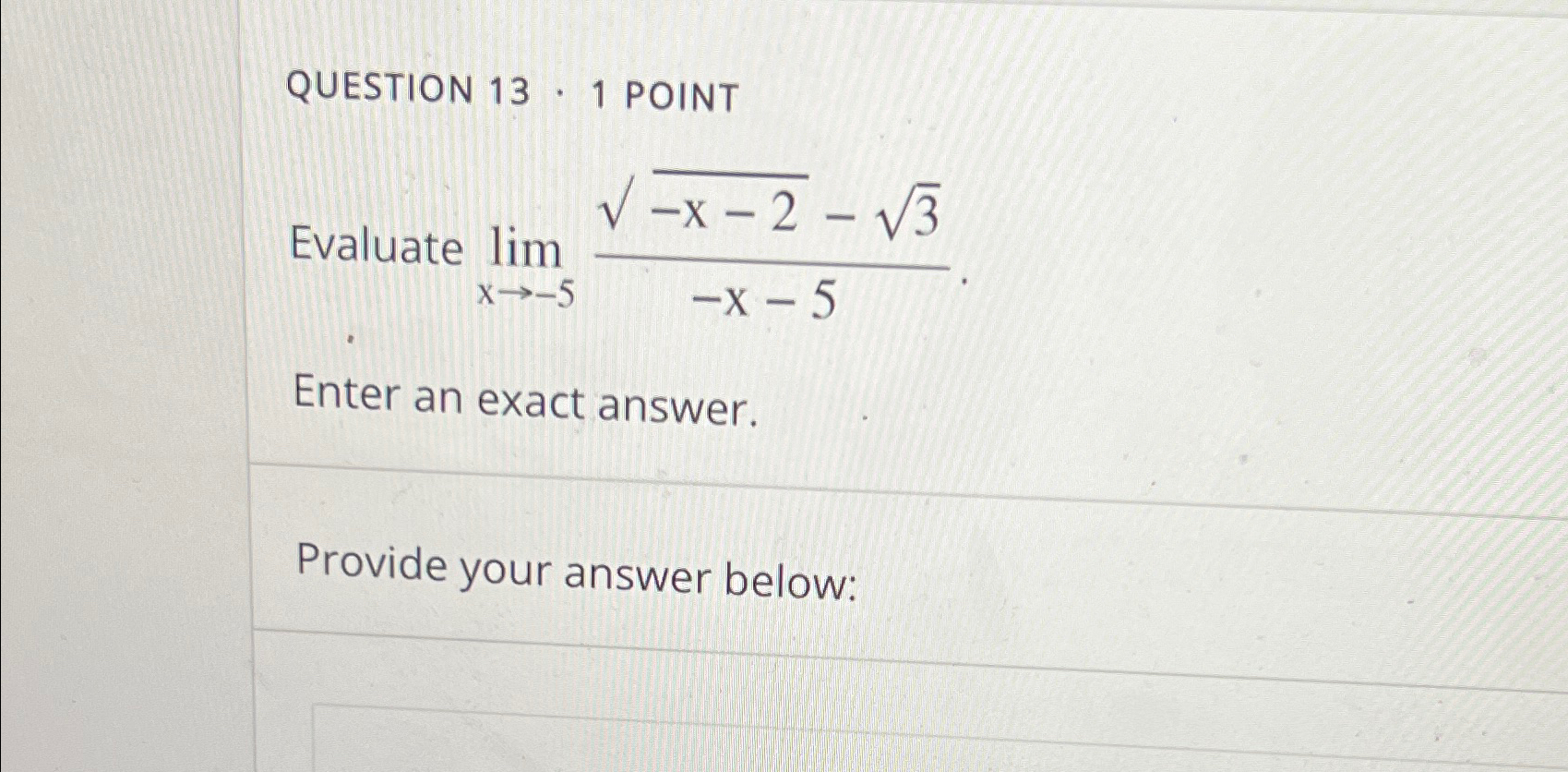 Solved QUESTION 13 - 1 ﻿POINTEvaluate | Chegg.com