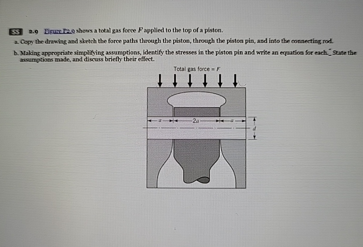 Solved ESS 2.9 ﻿Ejgure P2,0 ﻿shows a total gas force F | Chegg.com