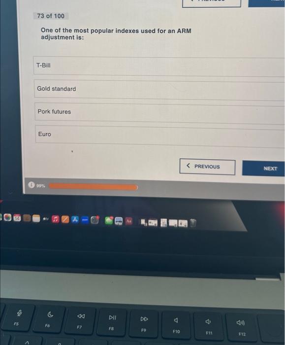 Solved One of the most popular indexes used for an ARM | Chegg.com