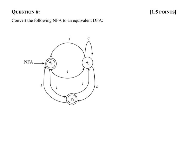 Solved Convert The Following Nfa To An Equivalent Dfa