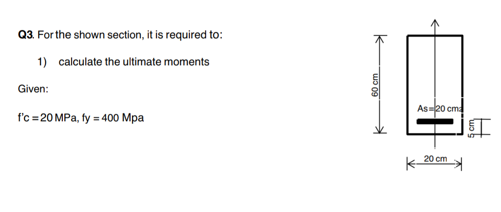 Solved Q3. For the shown section, it is required to: 1) | Chegg.com