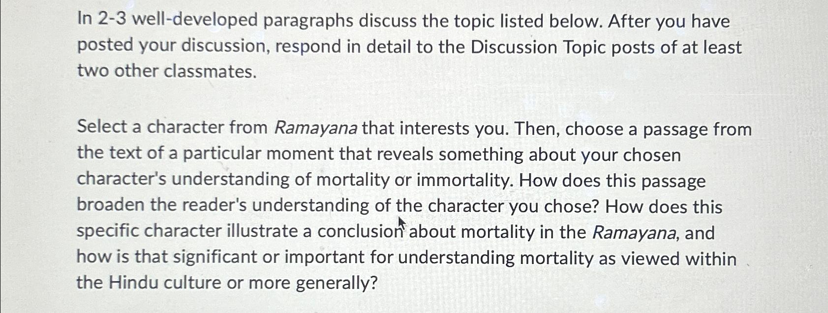 Solved In 2-3 ﻿well-developed paragraphs discuss the topic | Chegg.com