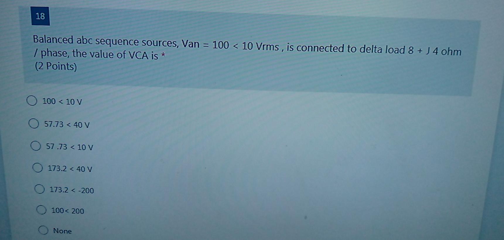 Solved 18 Balanced abc sequence sources, Van = 100