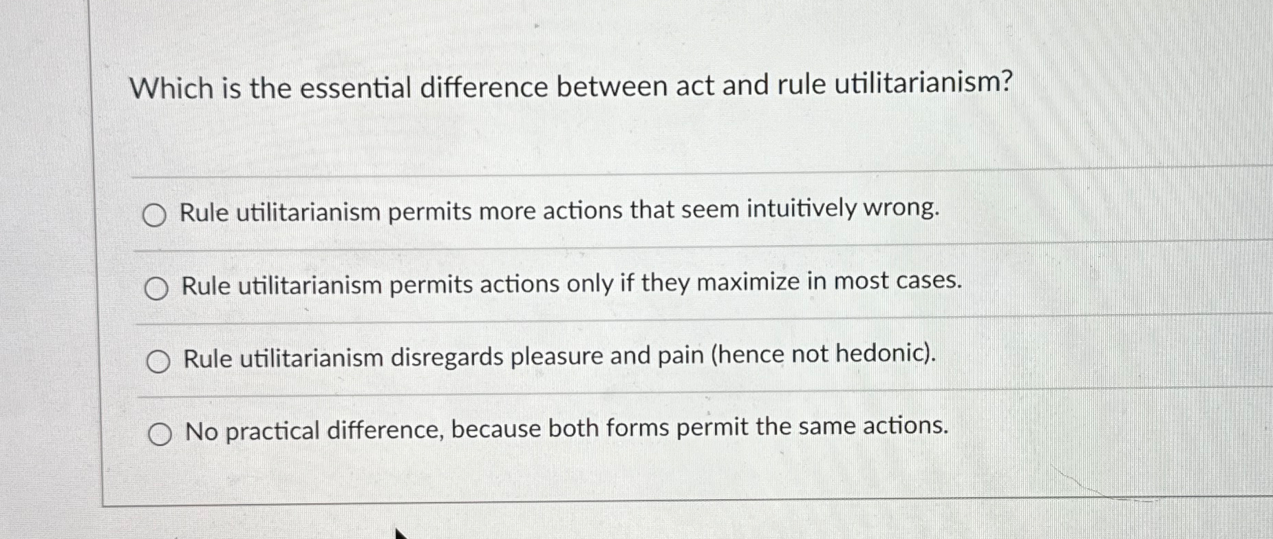 Solved Which is the essential difference between act and | Chegg.com
