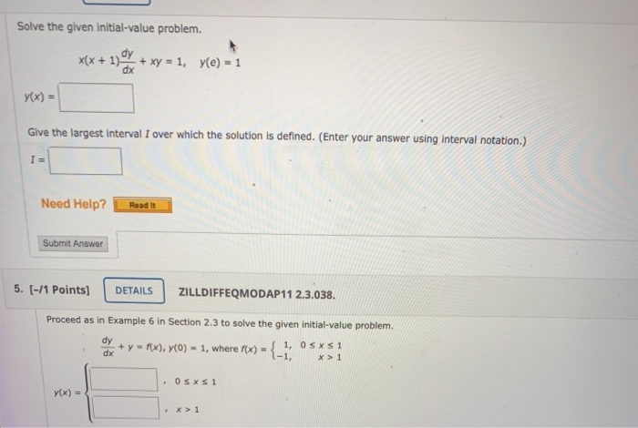 Solved Solve the given initial-value problem. x(x + 1) y + | Chegg.com
