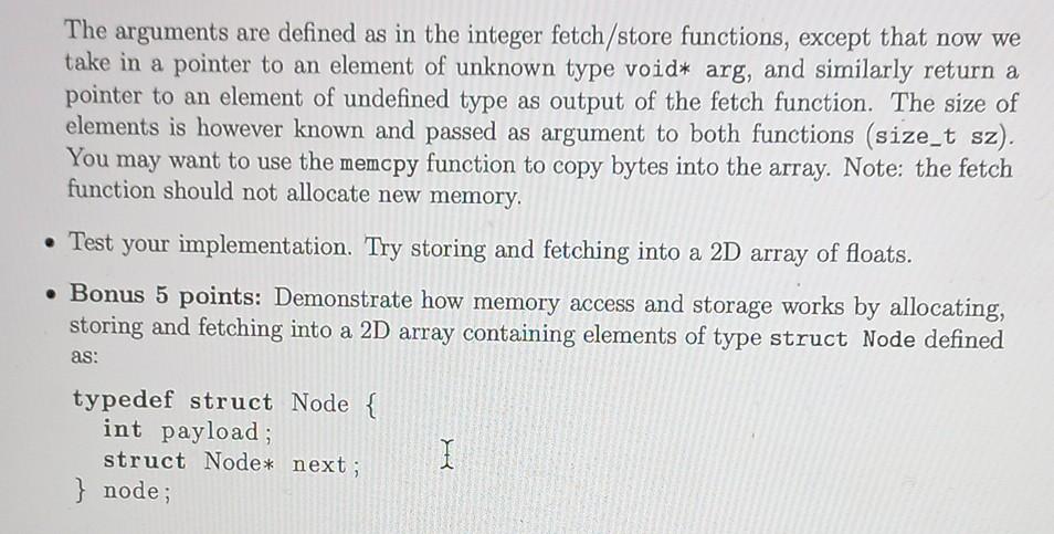 Solved In this task you will implement storage and fetching | Chegg.com