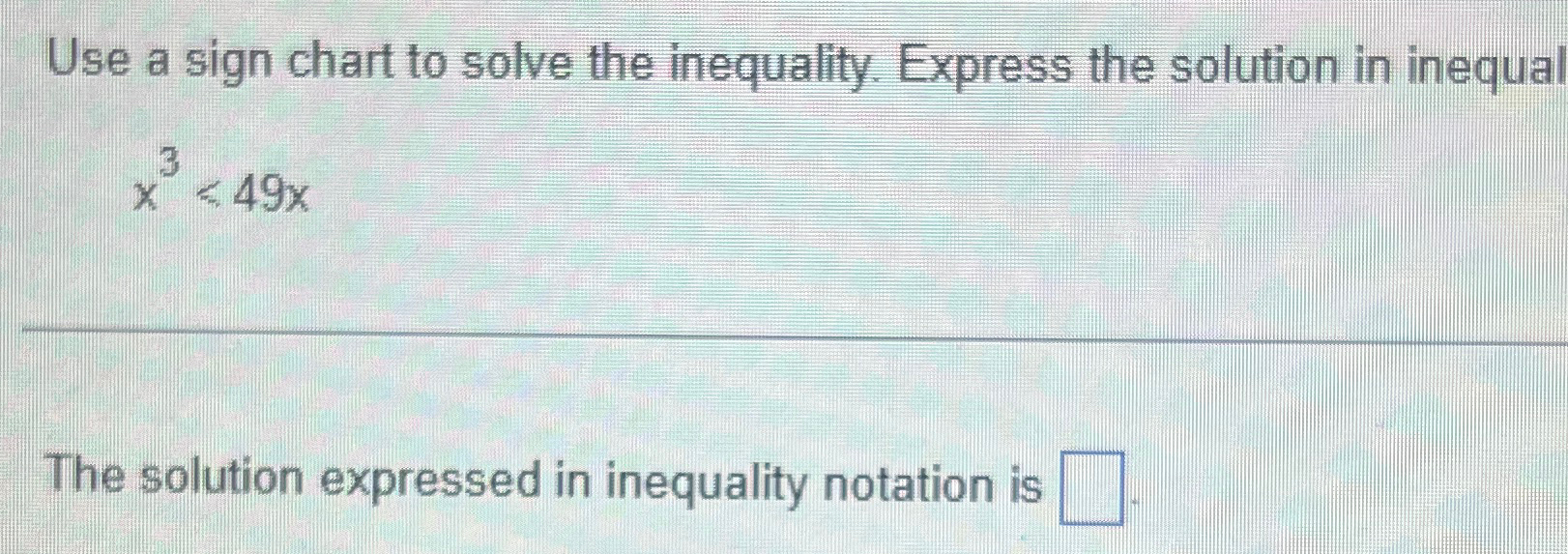 Solved Use a sign chart to solve the inequality. Express the | Chegg.com