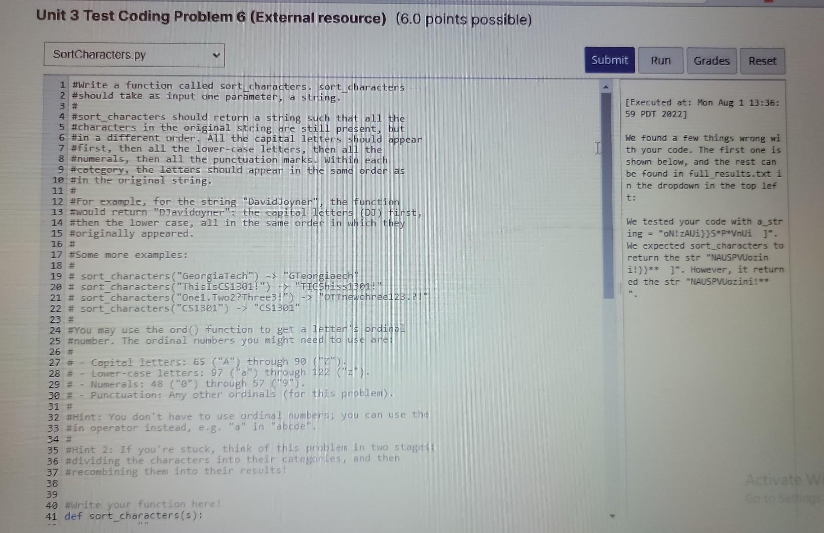 [Solved]: How do I get the ordinal range for punctuation spe