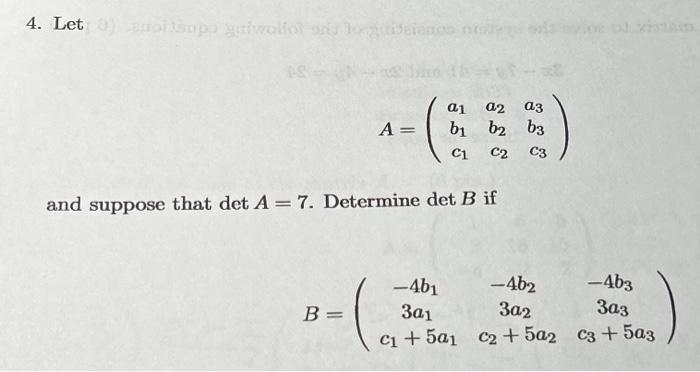 Solved \\[ A=\\left(\\begin{array}{lll} a_{1} & a_{2} & | Chegg.com