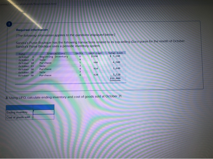 Solved connecti c ation.com/flow/connect.html Required | Chegg.com