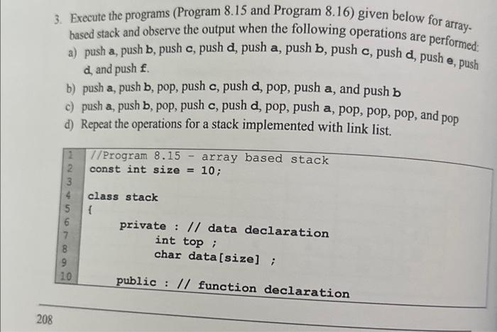 Solved 3. Execute the programs (Program 8.15 and Program | Chegg.com