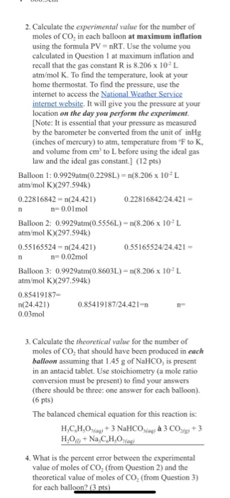 Balloon 1: maximum inflation= 24.1cm r=3.8cm 24.1cm = | Chegg.com