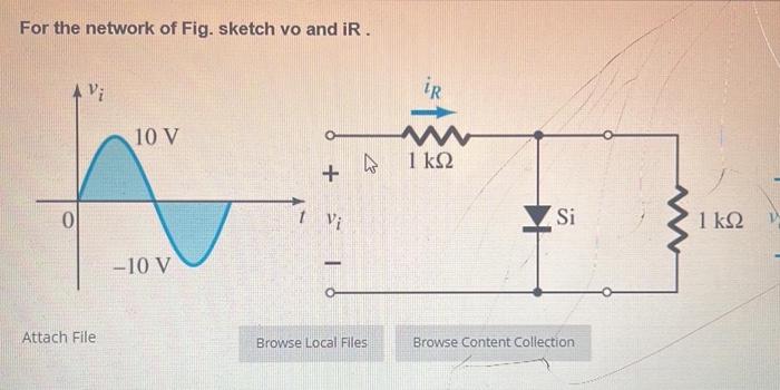 Solved For the network of Fig. sketch vo and iR. A Vi 0 | Chegg.com