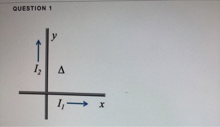 Solved 1) the picture below shows two perpendicular wires | Chegg.com