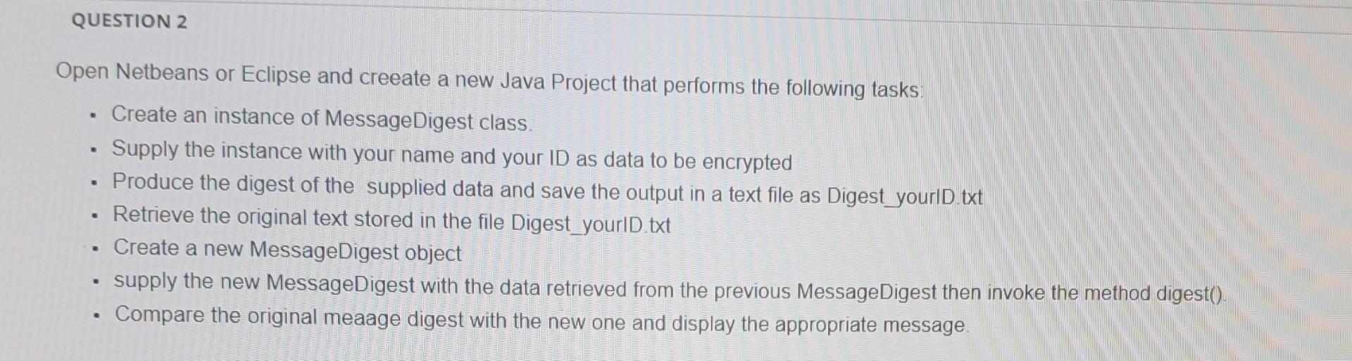 Solved Open Netbeans or Eclipse and creeate a new Java | Chegg.com