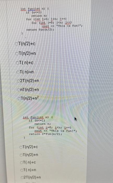 Solved In The Problem You Ll Select A Recurrence Equation