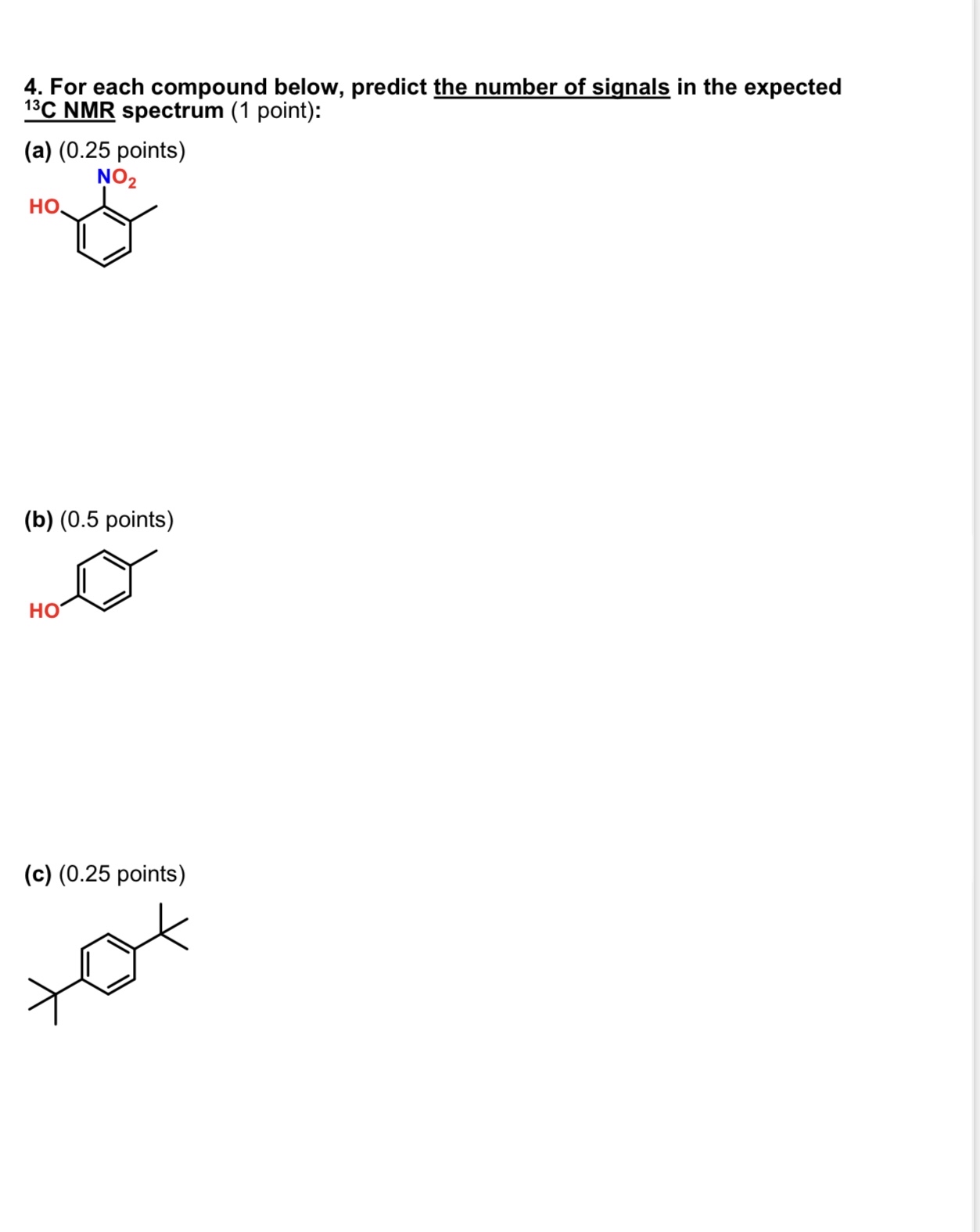 Solved For each compound below, predict the number of | Chegg.com
