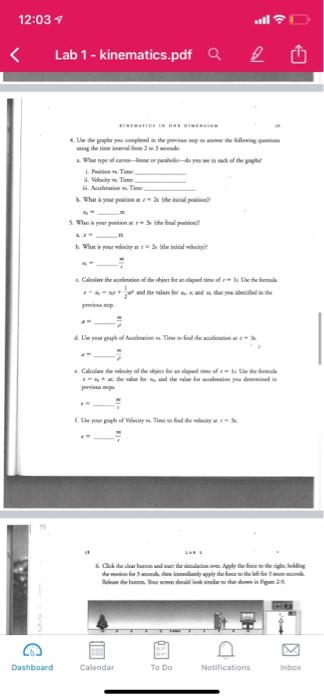 12:03 Lab 1 - kinematics.pdf Q KINEMATICS IN ONE | Chegg.com