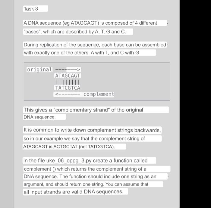 Solved Task 3 A DNA sequence (eg ATAGCAGT) is composed of 4 | Chegg.com