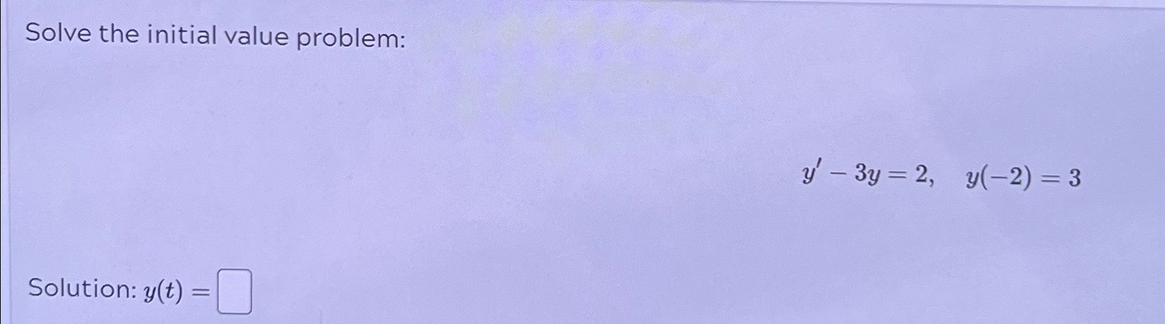 Solved Solve the initial value | Chegg.com