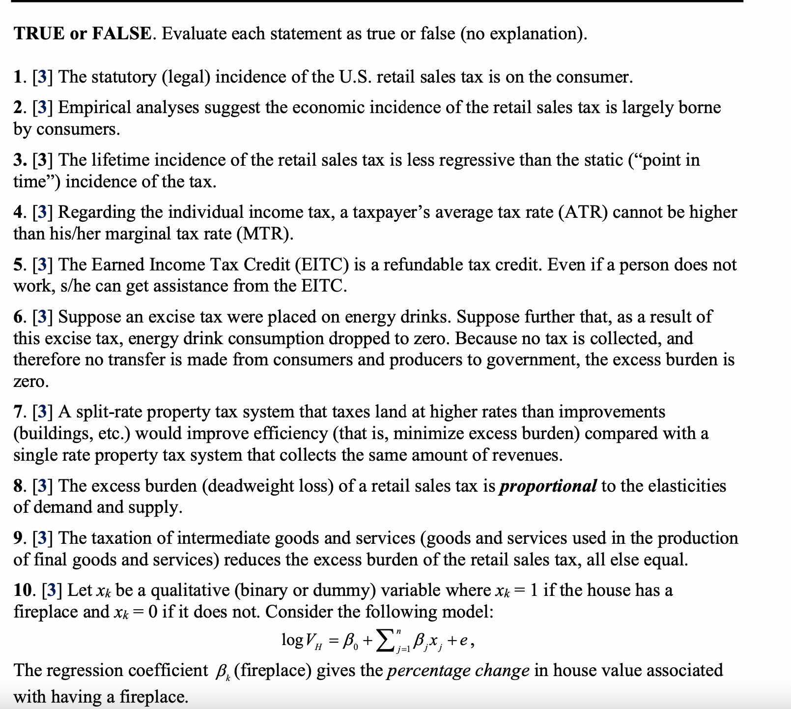 Solved ANSWER ALL TRUE or FALSE. Evaluate each statement as | Chegg.com