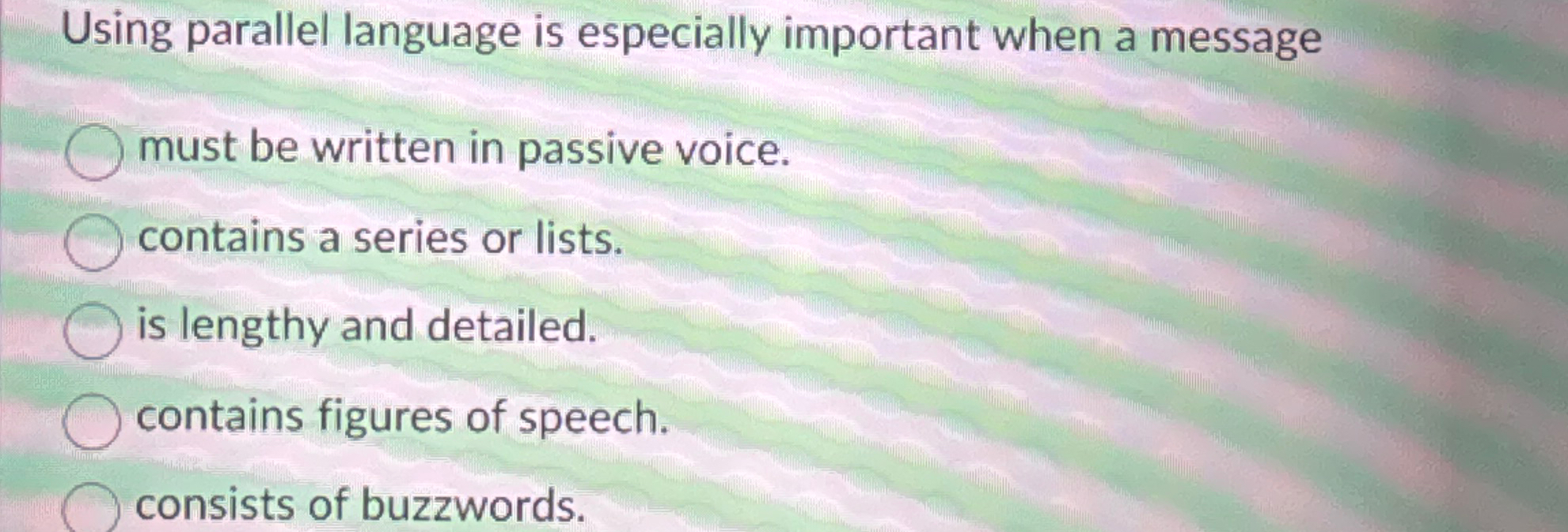 Solved Using parallel language is especially important when | Chegg.com