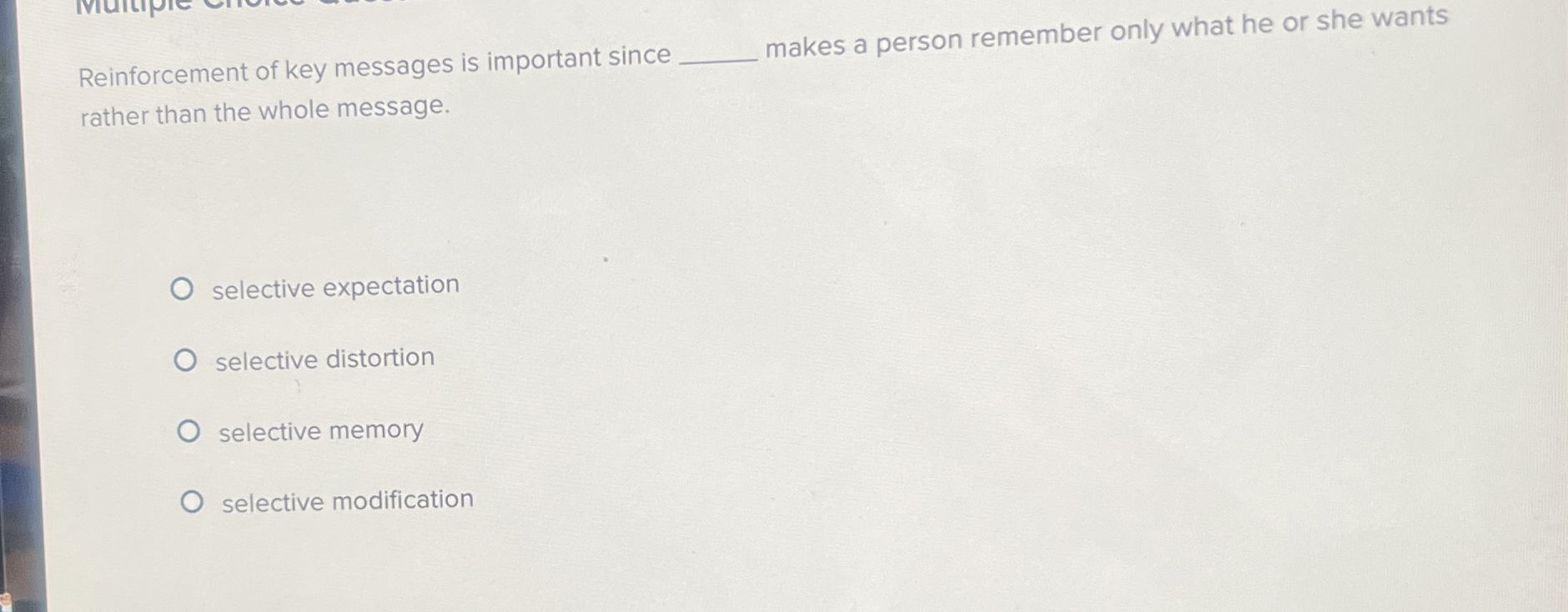 Solved Reinforcement of key messages is important sincemakes | Chegg.com