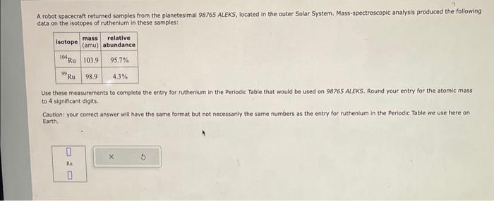 Solved A robot spacecraft returned samples from the | Chegg.com