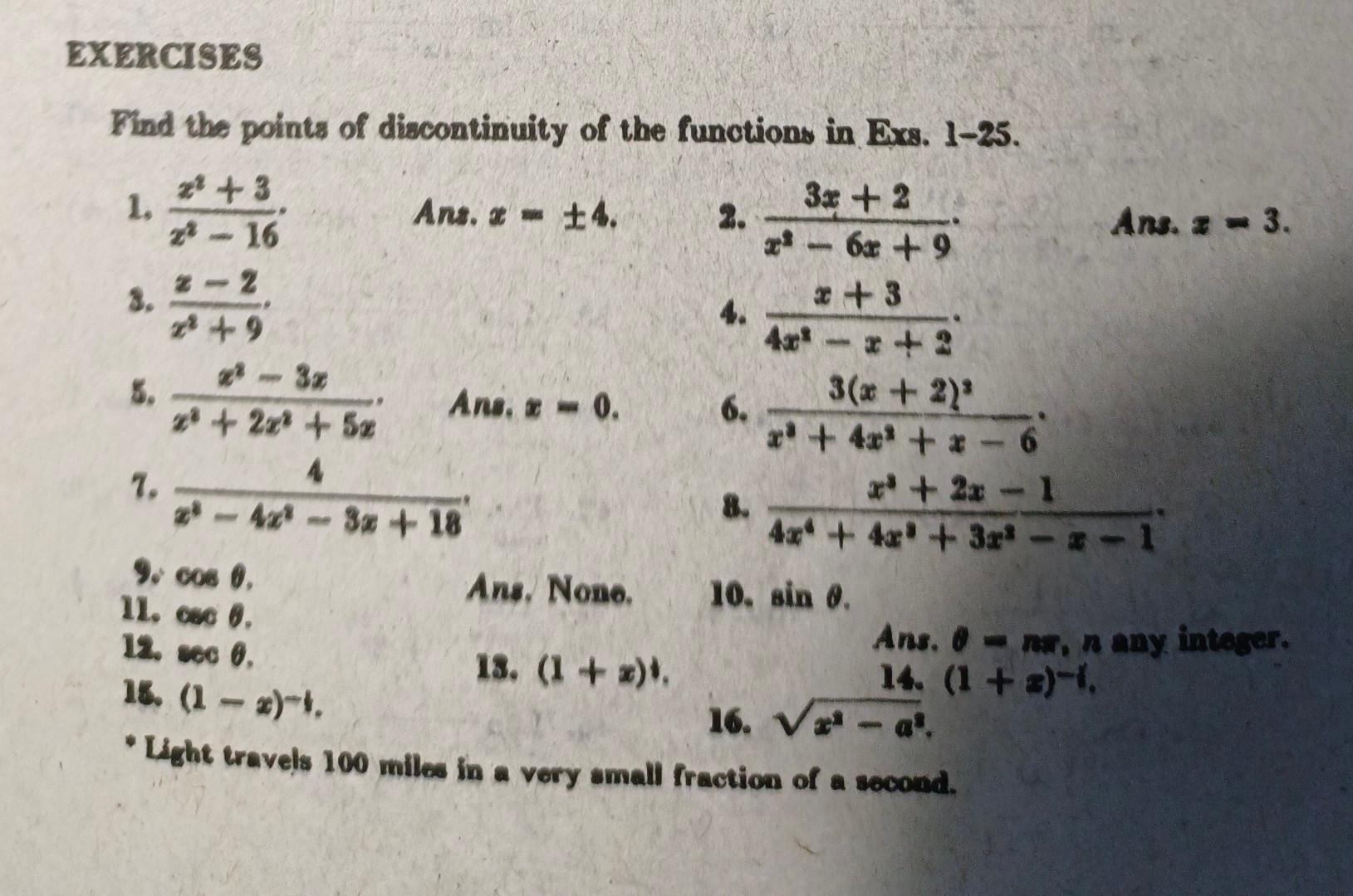 Solved Find the points of discontinuity of the functions in | Chegg.com