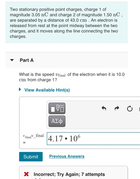 Solved Two stationary positive point charges, charge 1 of | Chegg.com
