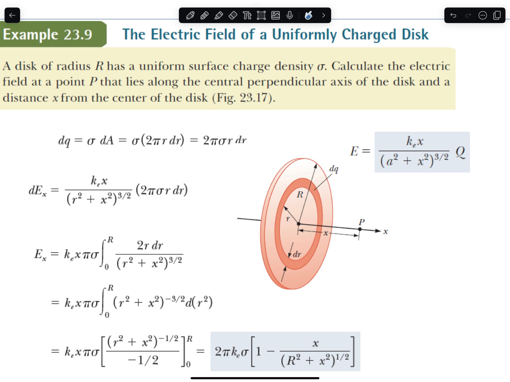 Solved The Electric Field of a Uniformly Charged DiskA disk | Chegg.com