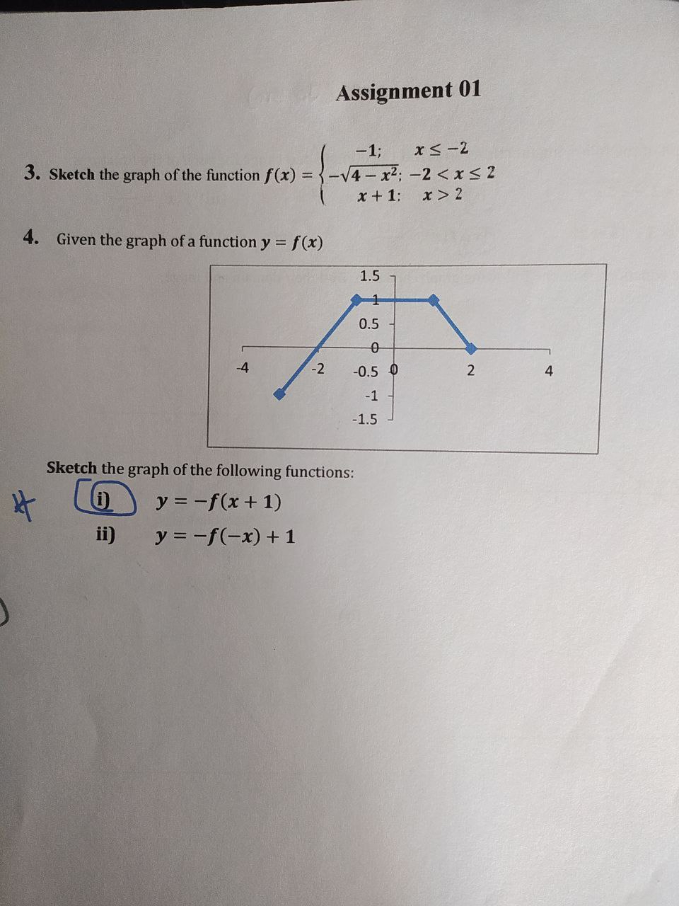 Solved Assignment 01Sketch the graph of the function | Chegg.com