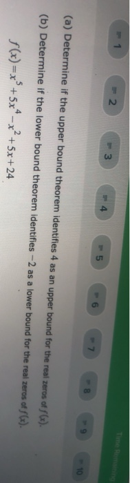 Solved 2 3 4 5 6 8 10 (a) Determine if the upper bound | Chegg.com